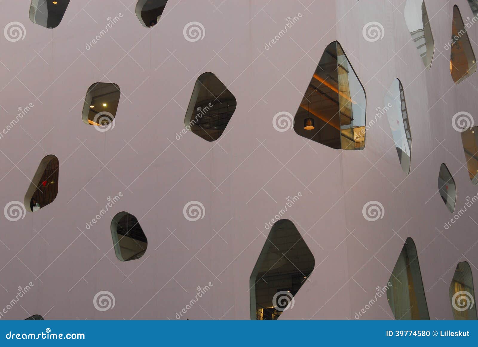 Pink Building Random Windows Stock Photo - Image of wall, walls: 39774580
