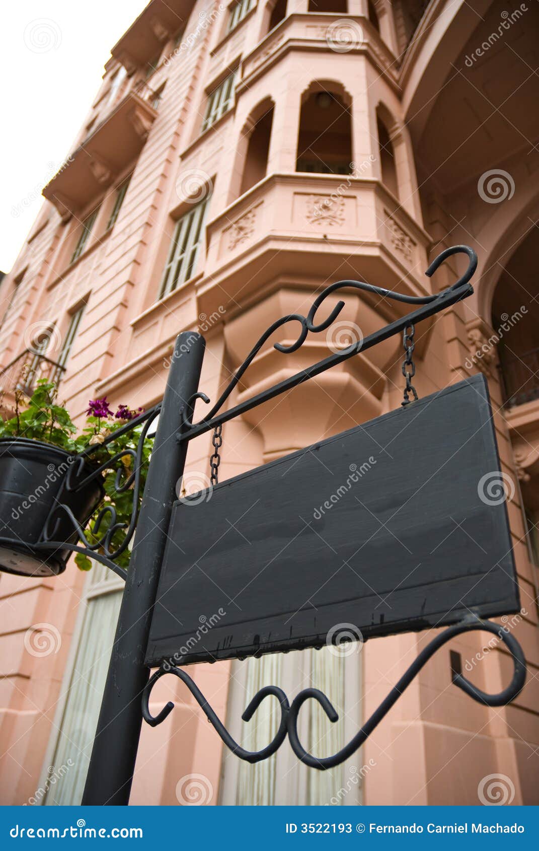 Pink Building Wooden Sign stock image. Image of sign, building - 3522193