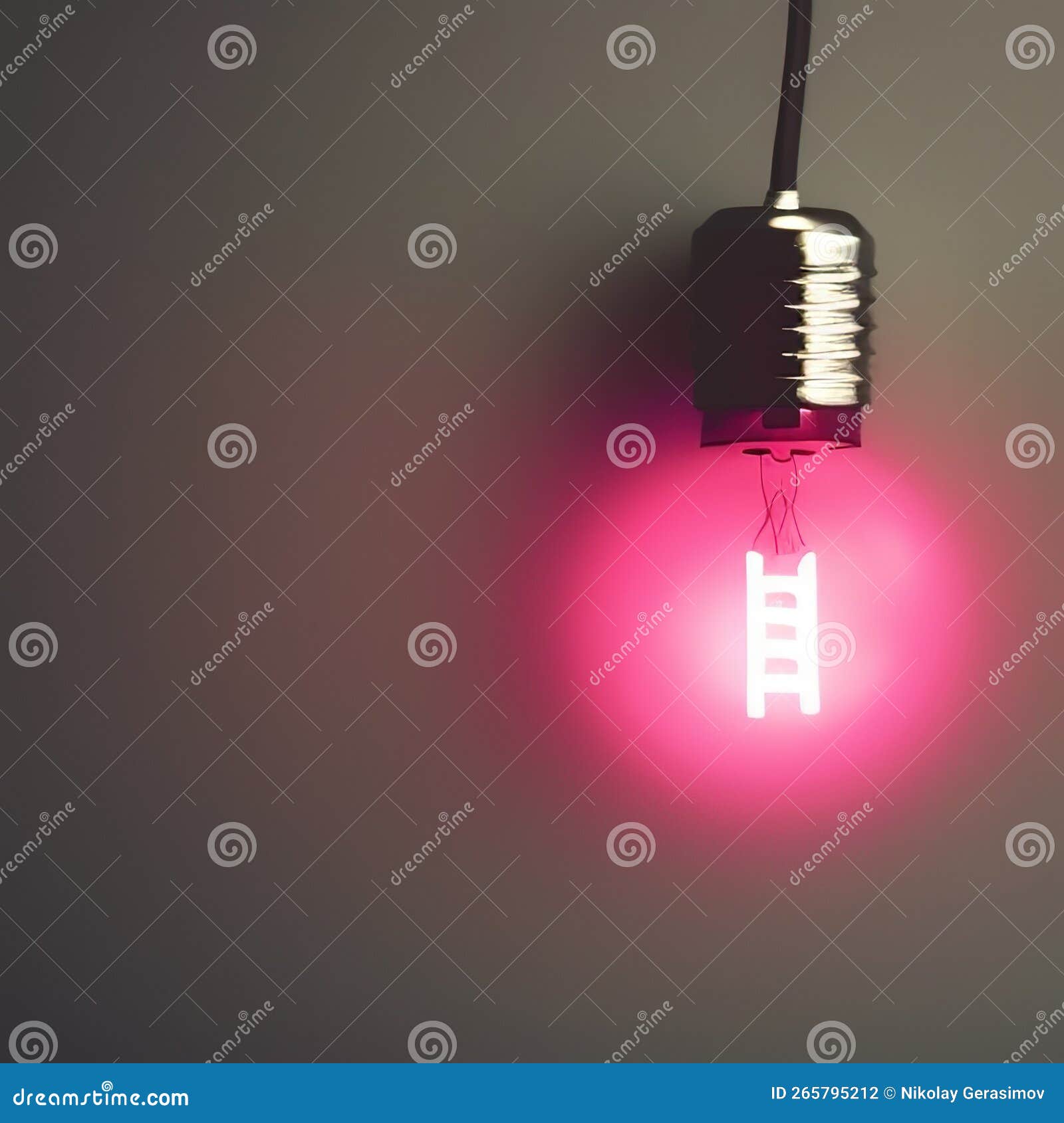 A Pink Bulb on a Gray Background 3d-rendering Stock Illustration ...