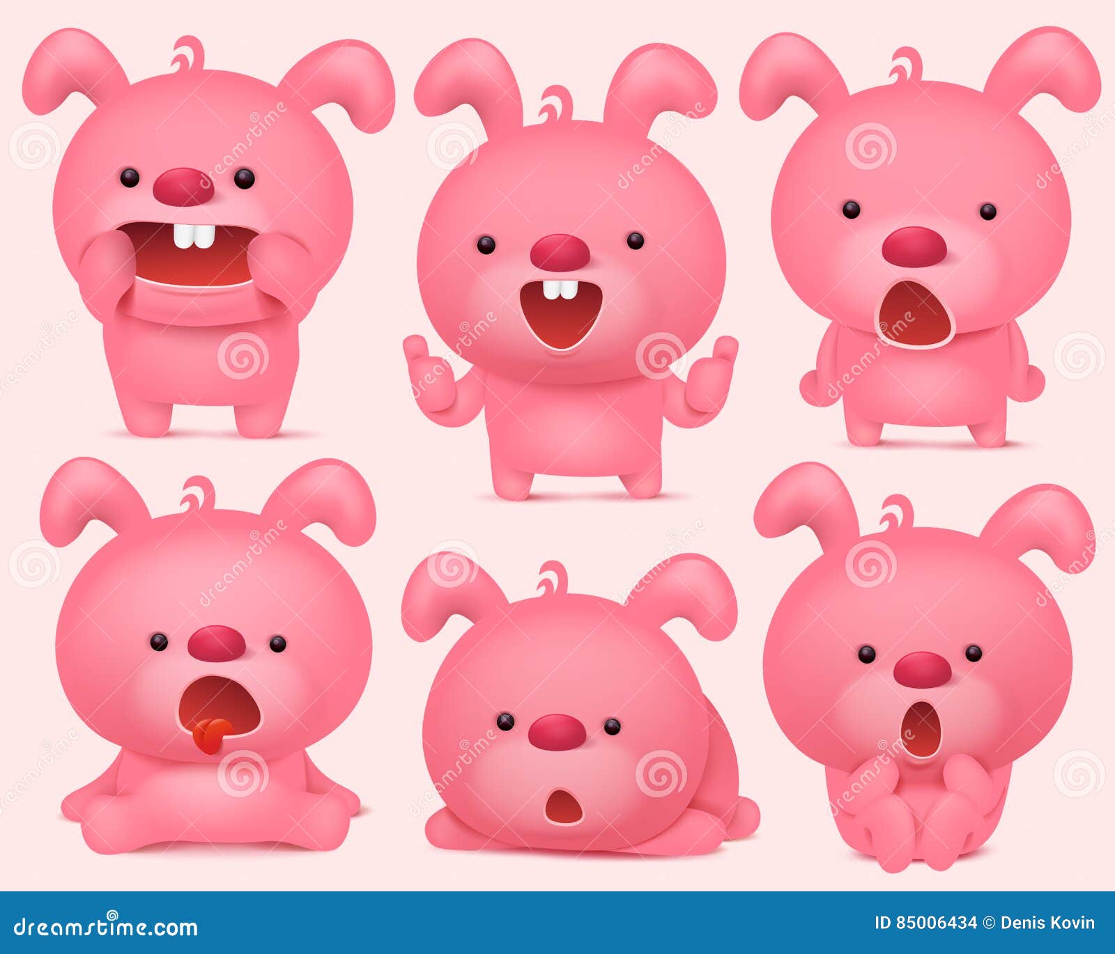 BUNNY EMOJI CUTE 09 Vector Illustration | CartoonDealer.com #197982222