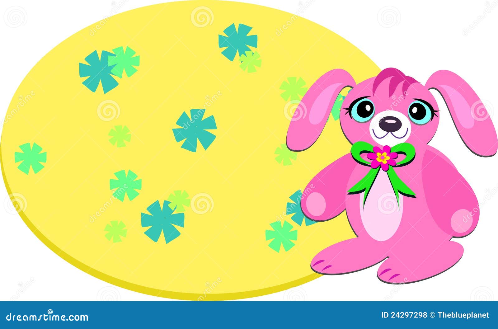 Pink Bunny and a Flower Background Stock Vector - Illustration of ...