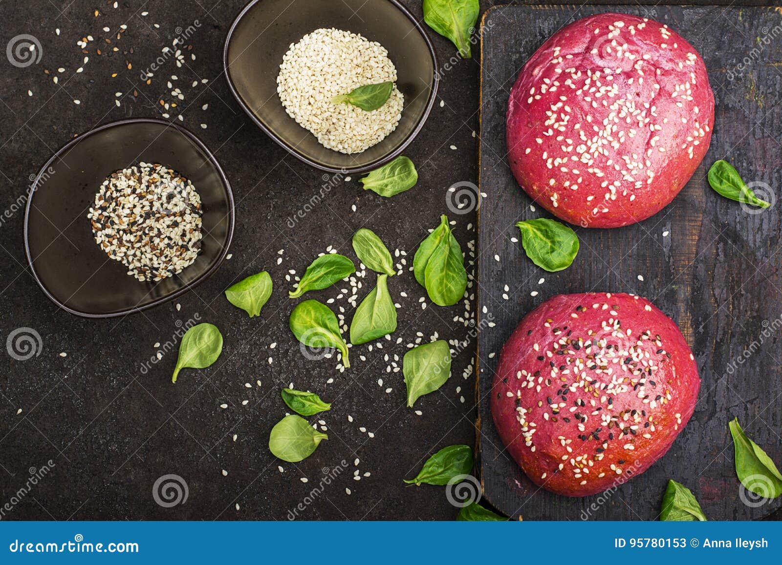 Pink Buns for the Vegetable Burger on the Basis of Beet with Sesame ...
