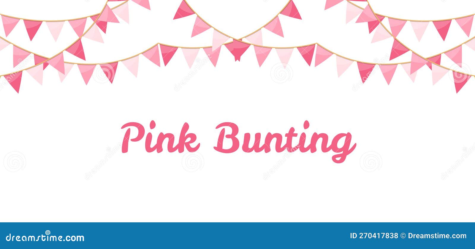 Pink Bunting stock vector. Illustration of flags, festival - 270417838