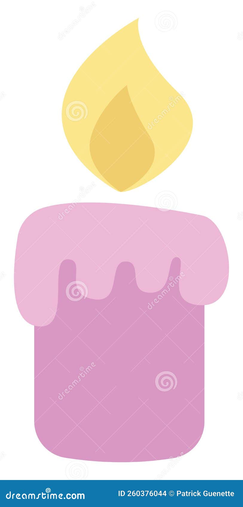 Pink burning candle, icon stock vector. Illustration of decorative ...