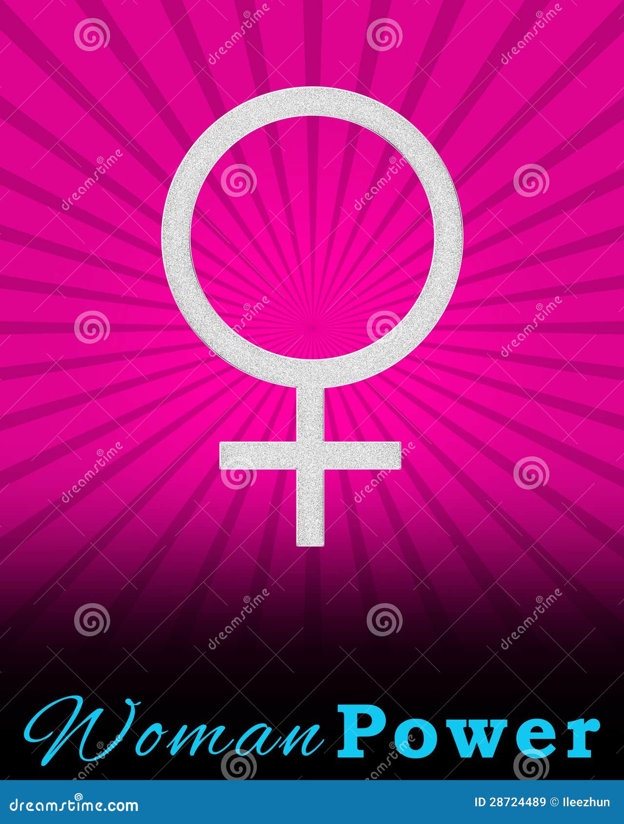 Pink Burst Woman Power Vertical Stock Illustration - Illustration of ...