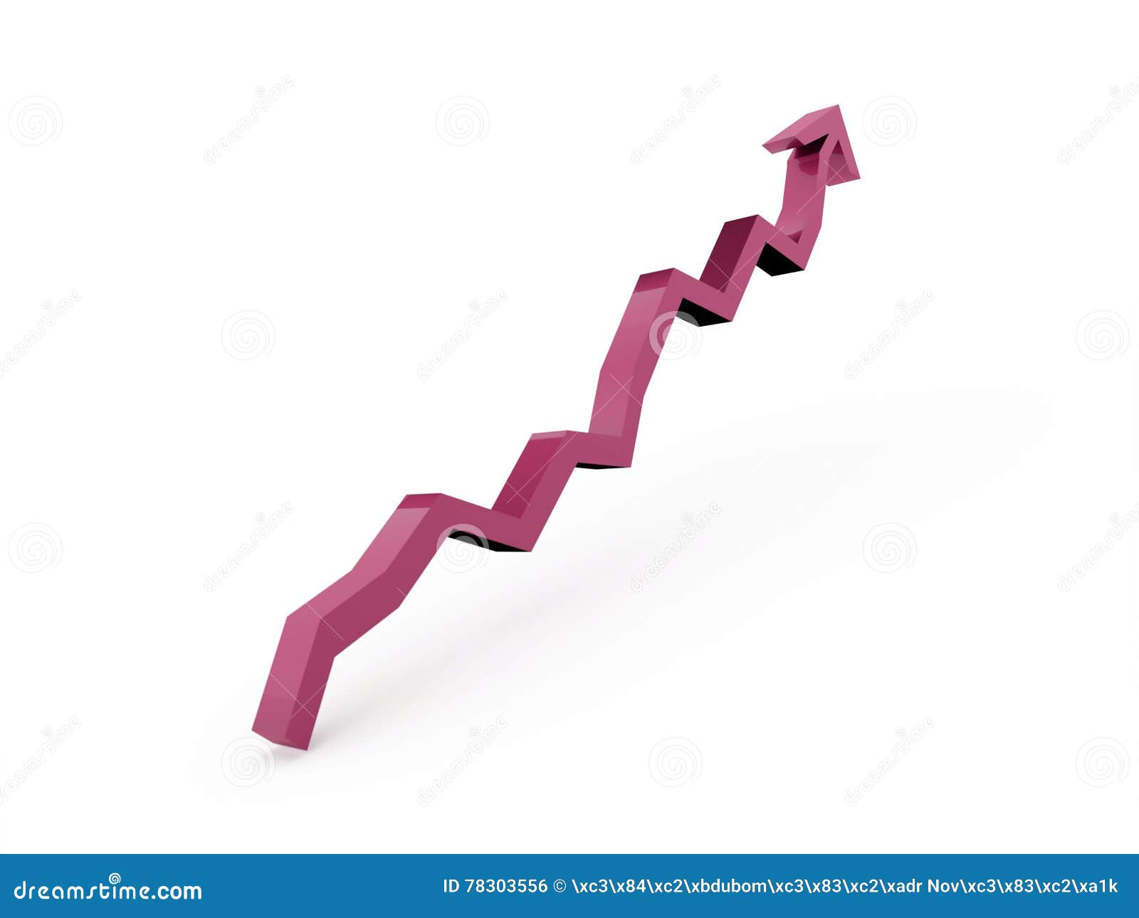 Pink Business Graph Chart Arrow Rendered Stock Illustration ...