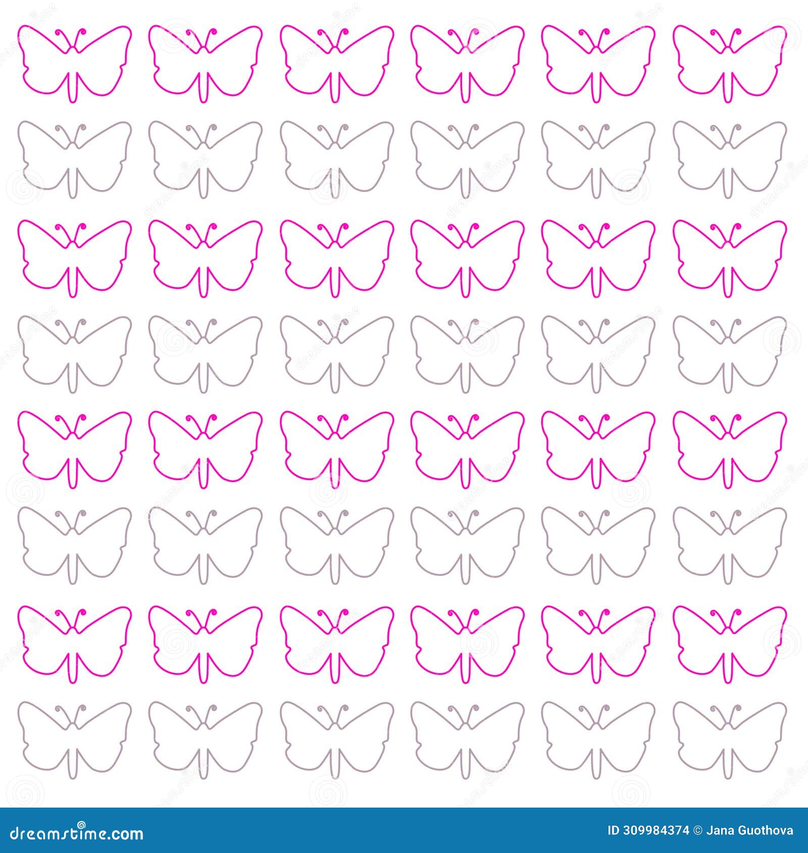Pink Butterflies Design Pattern Texture Wallart Stock Vector ...