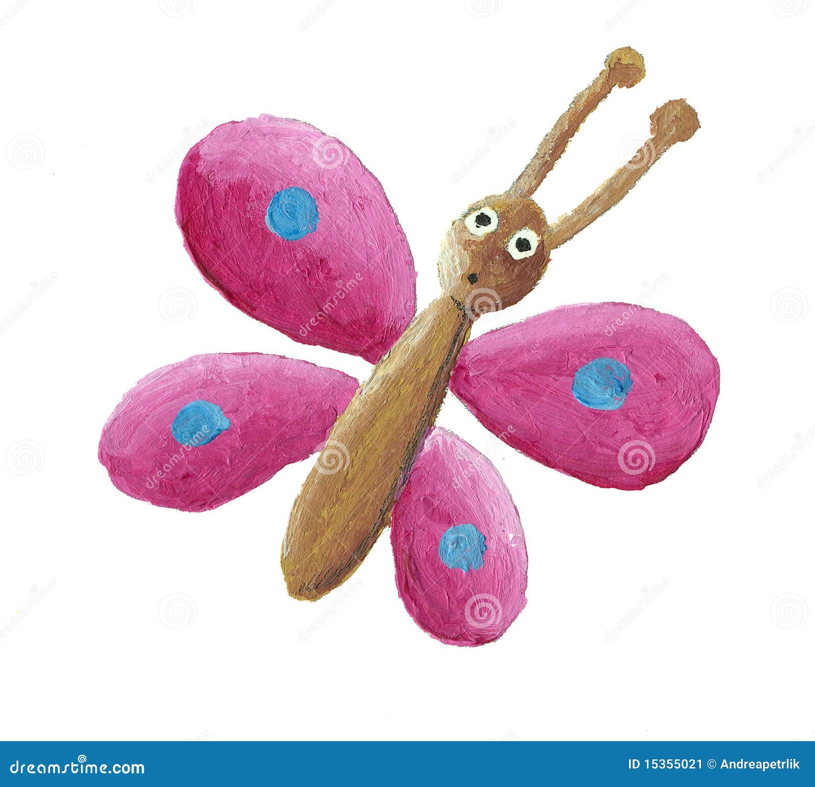Pink Butterfly With Yellow Spots In The Fas And Profile Isolated On A ...