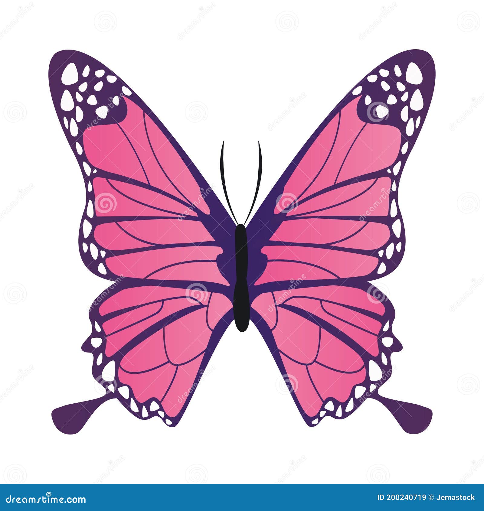 Pink Butterfly Flying Insect Icon Stock Vector - Illustration of summer ...