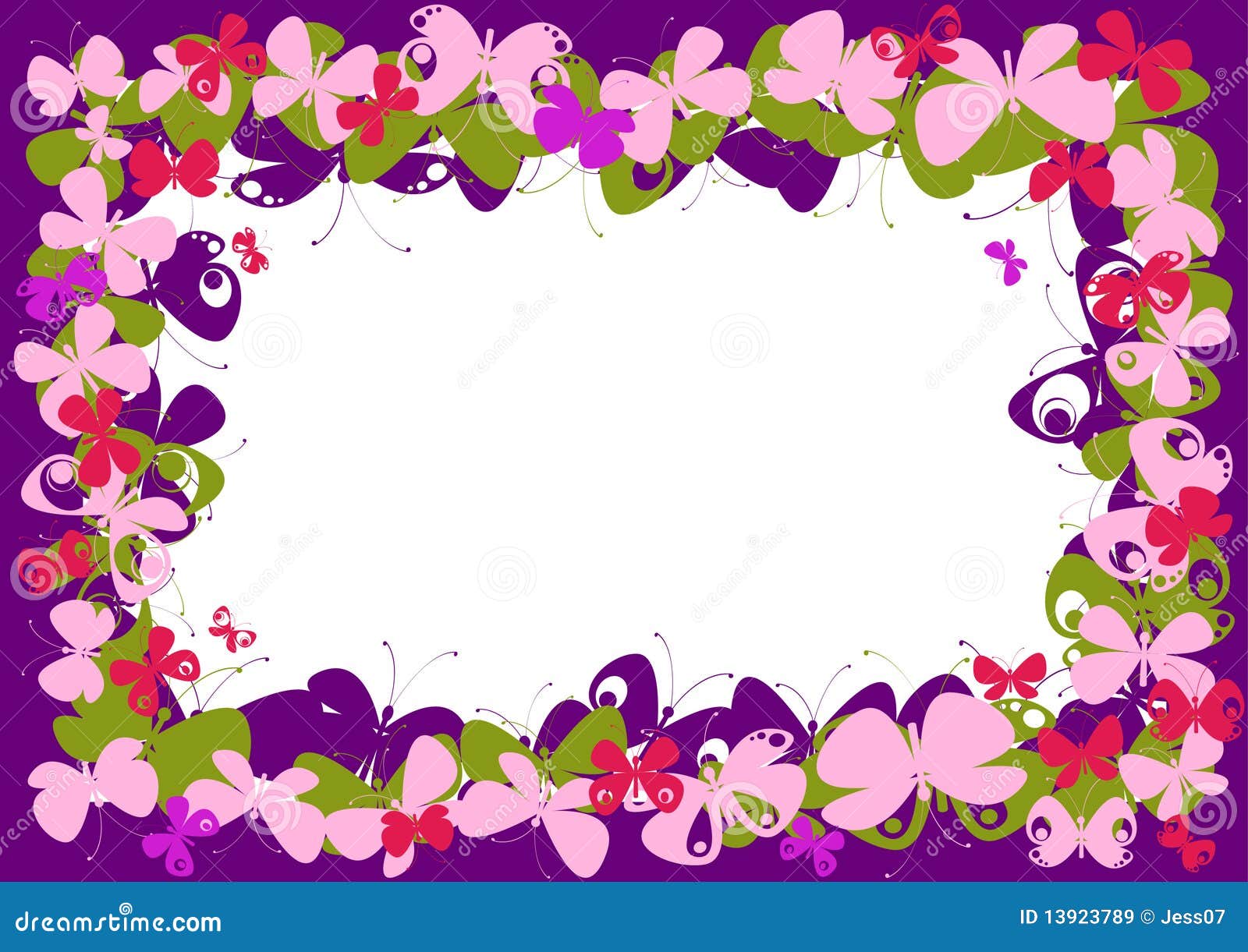 Pink butterfly frame stock illustration. Illustration of party - 13923789