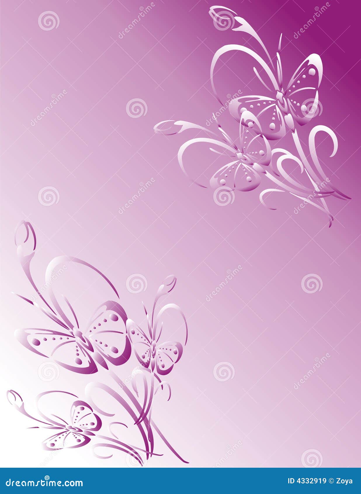 Pink butterfly frame stock illustration. Illustration of love - 4332919