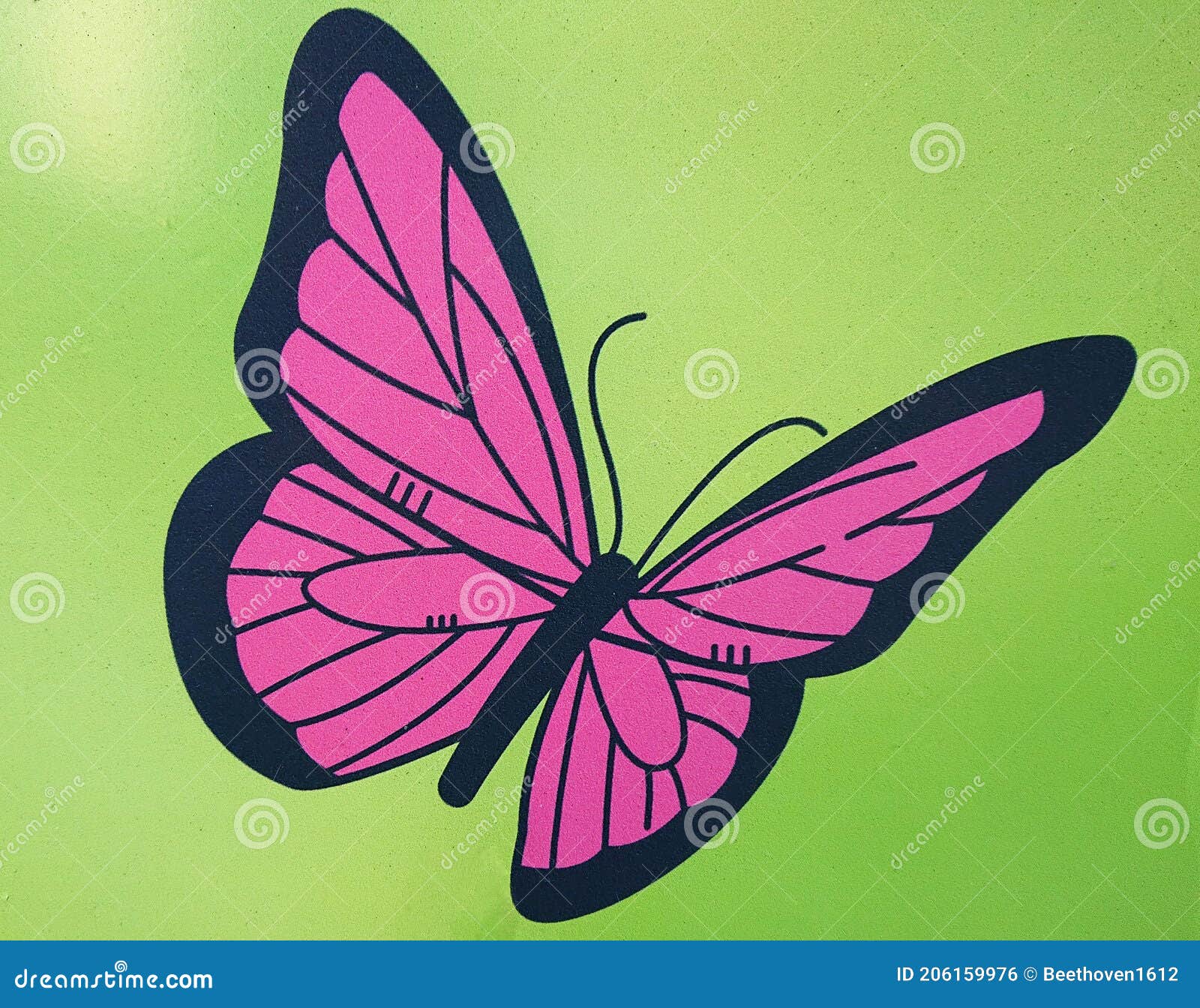 Pink Butterfly Graphic stock illustration. Illustration of drawing ...