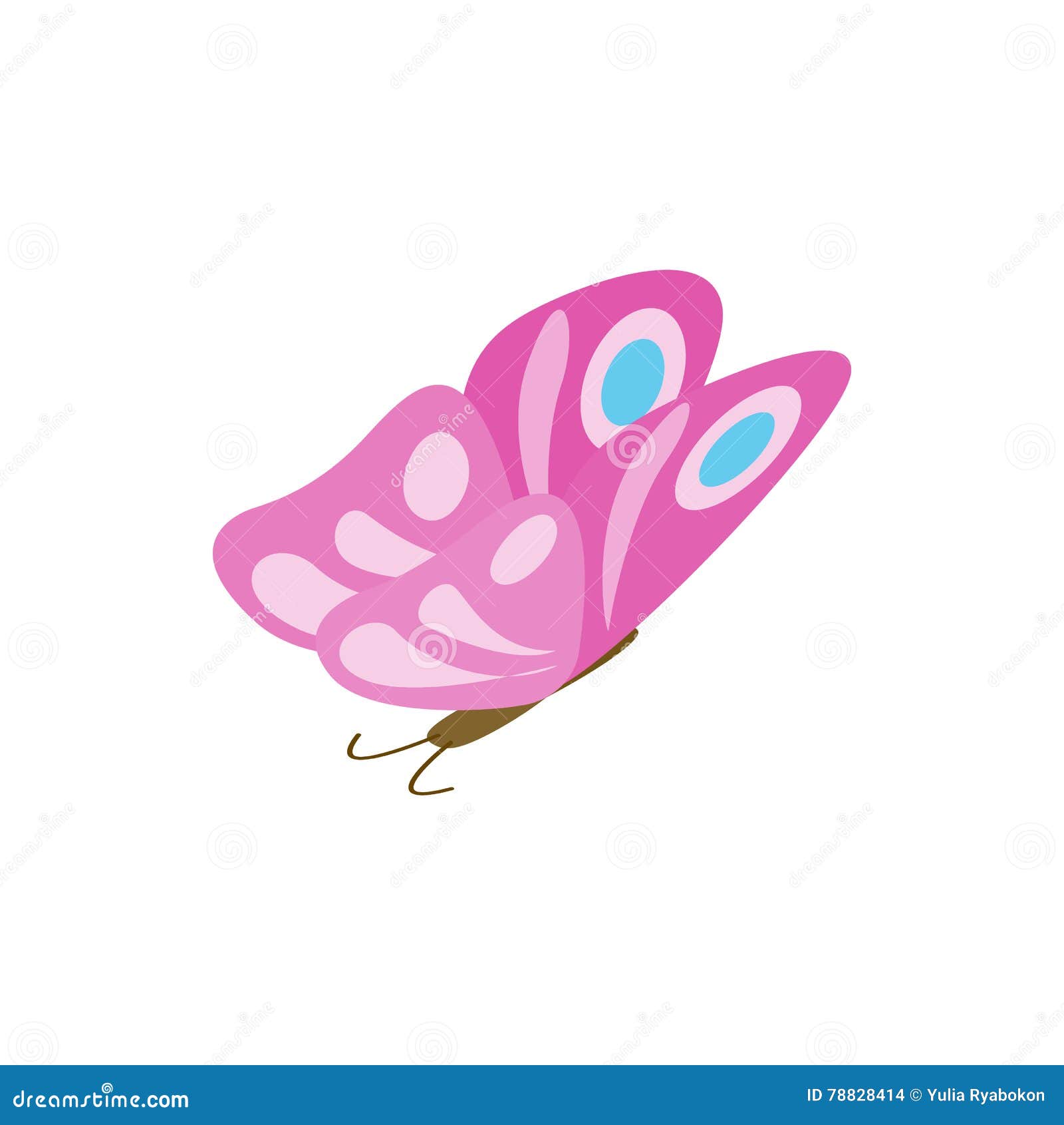 Pink Butterfly Icon, Isometric 3d Style Stock Vector - Illustration of ...