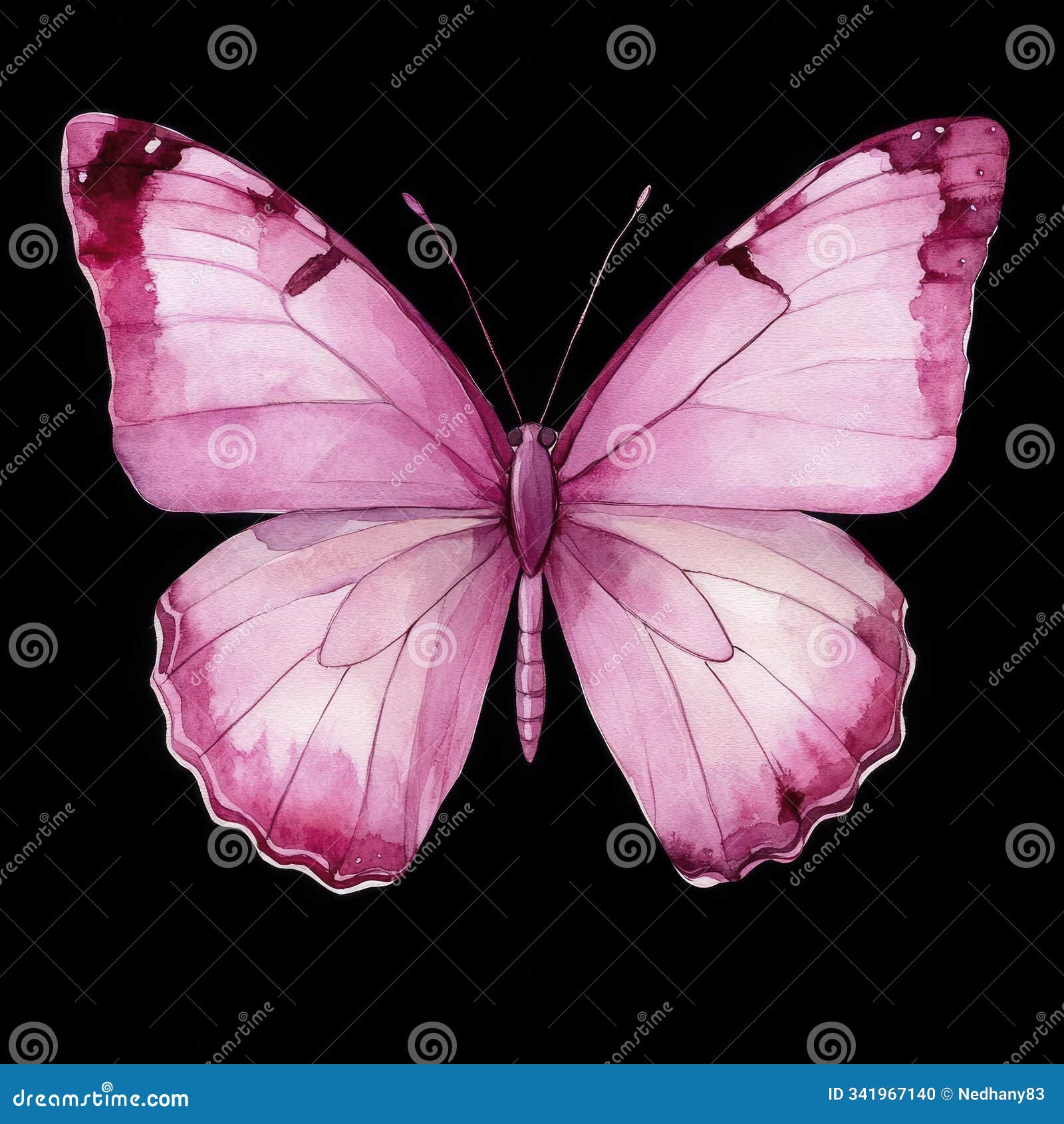 Pink Butterfly Illustration Stock Illustration - Illustration of ...