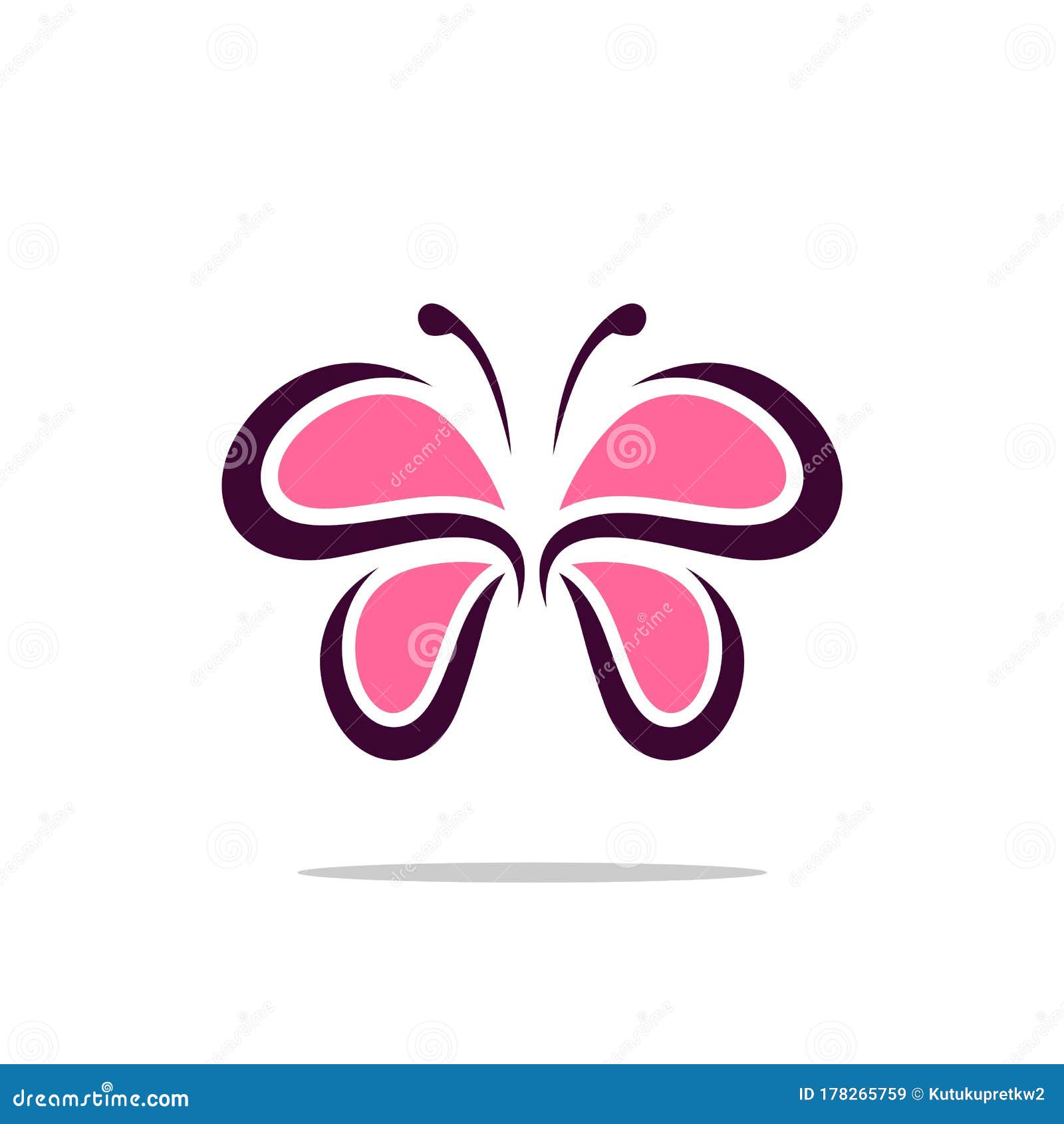 Pink Butterfly Ornamental Logo Template Illustration Design. Vector EPS ...