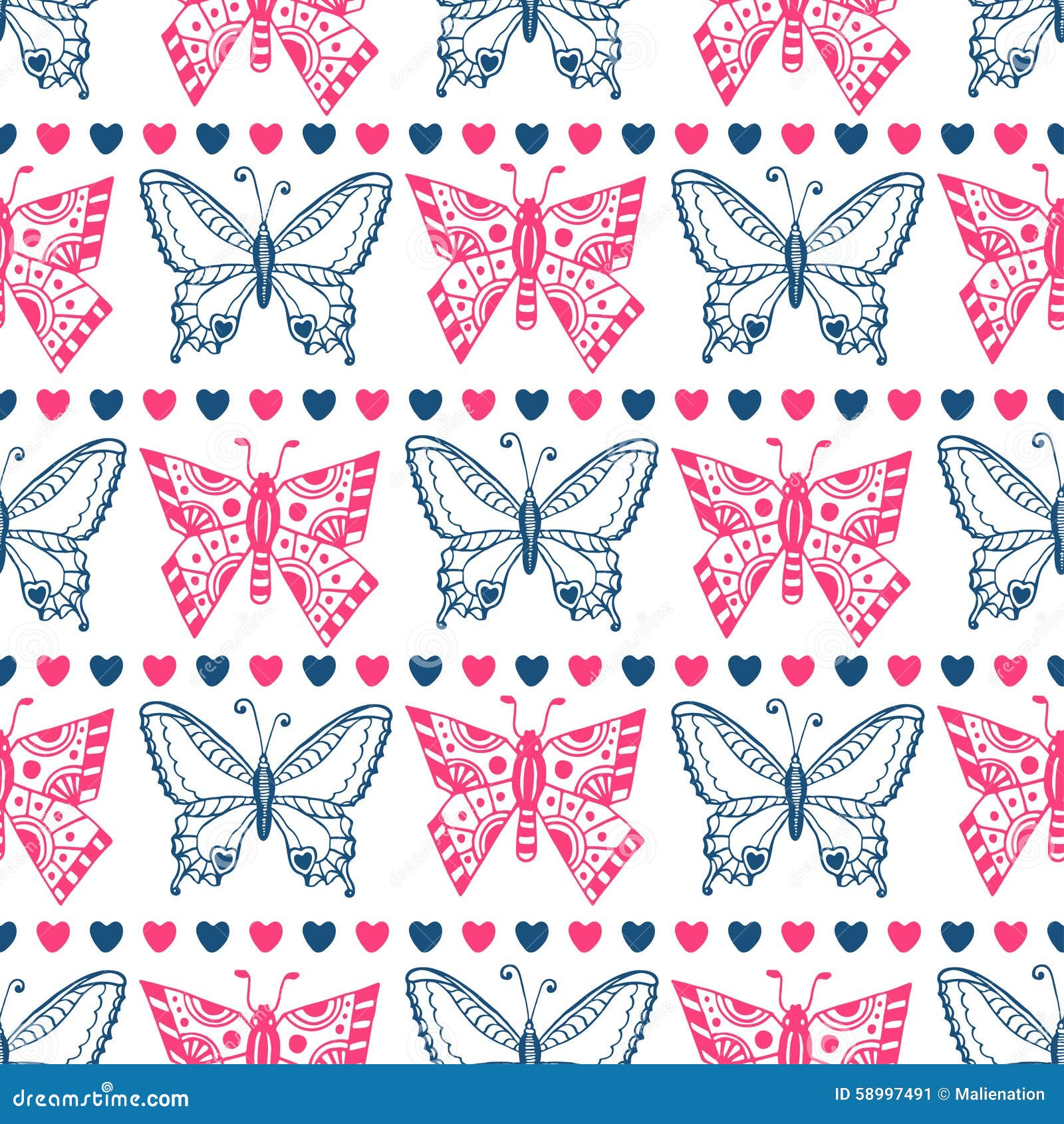 Pink Butterfly Pattern. Celebration Seamless Stock Vector ...