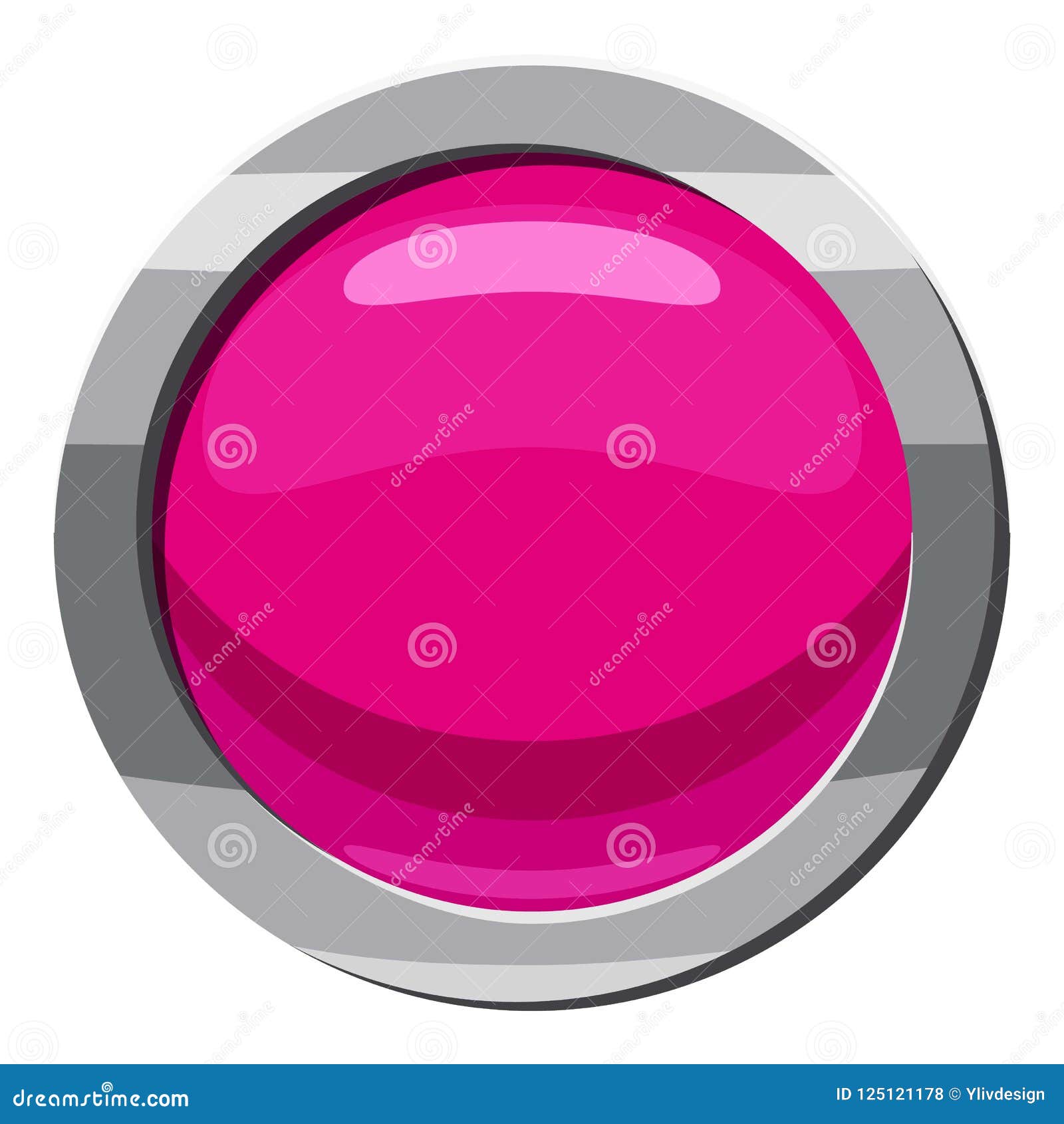 Pink Button Icon, Cartoon Style Stock Illustration - Illustration of ...