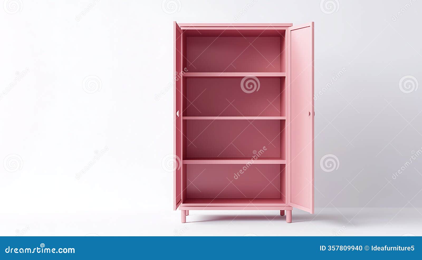 Pink Cabinet With Shelves And Varios Mockups Of Beauty Products Without ...