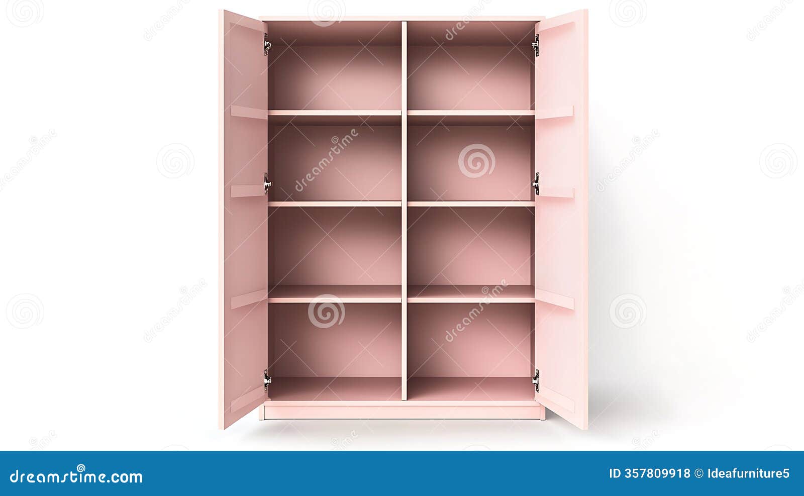 Pink Cabinet With Shelves And Varios Mockups Of Beauty Products Without ...