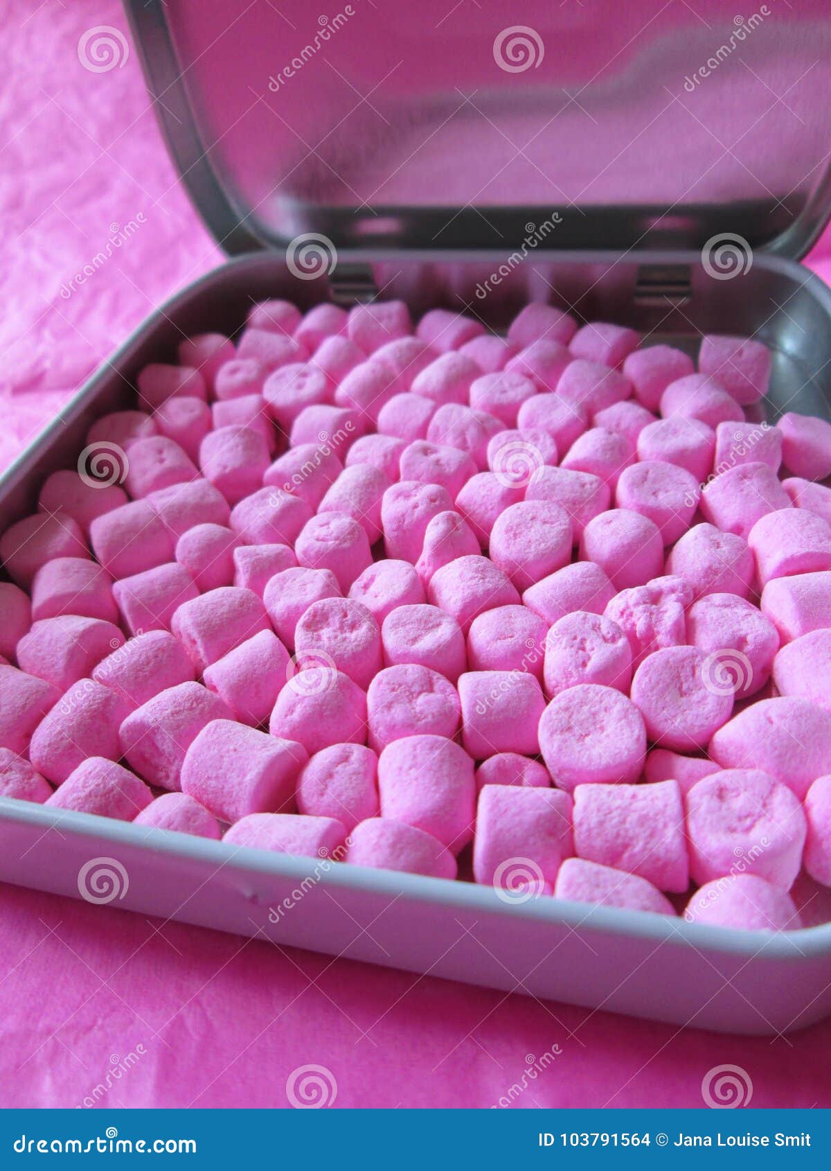 Pink Cachous Sweets. stock photo. Image of packet, melt - 103791564