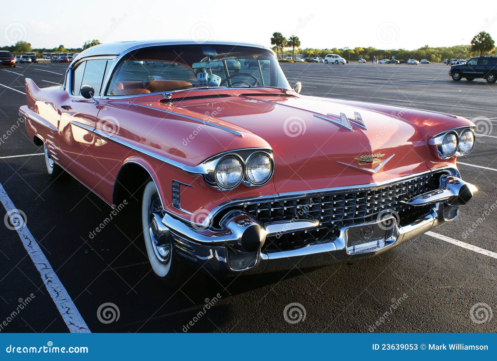 Pink Cadillac in Florida editorial stock photo. Image of automobile ...