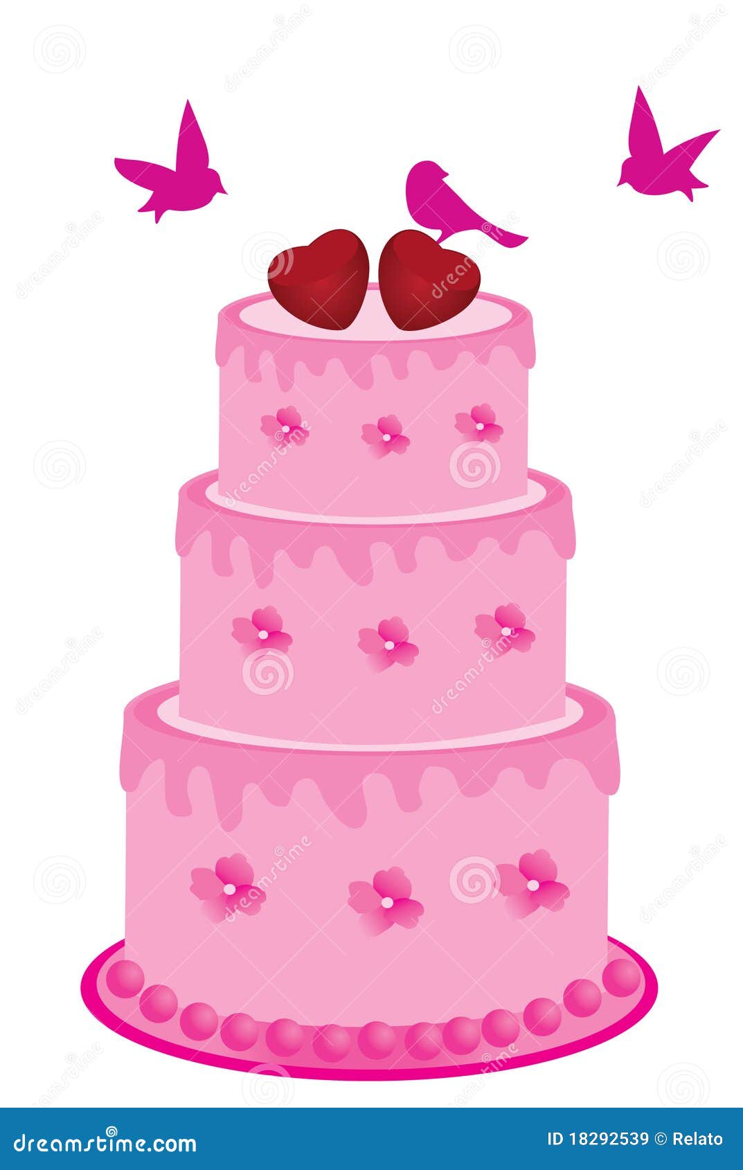 Pink cake stock vector. Illustration of holiday, mouth - 18292539