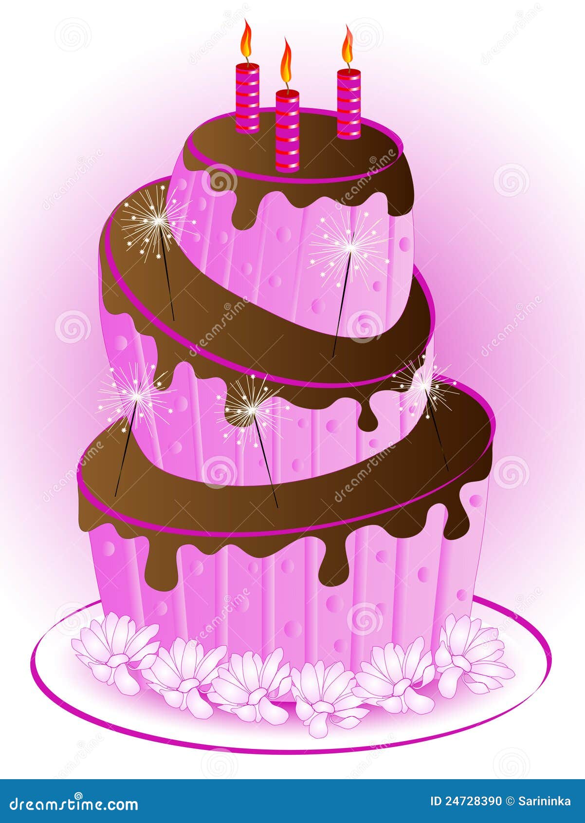 Pink cake stock vector. Illustration of abstract, culinary - 24728390