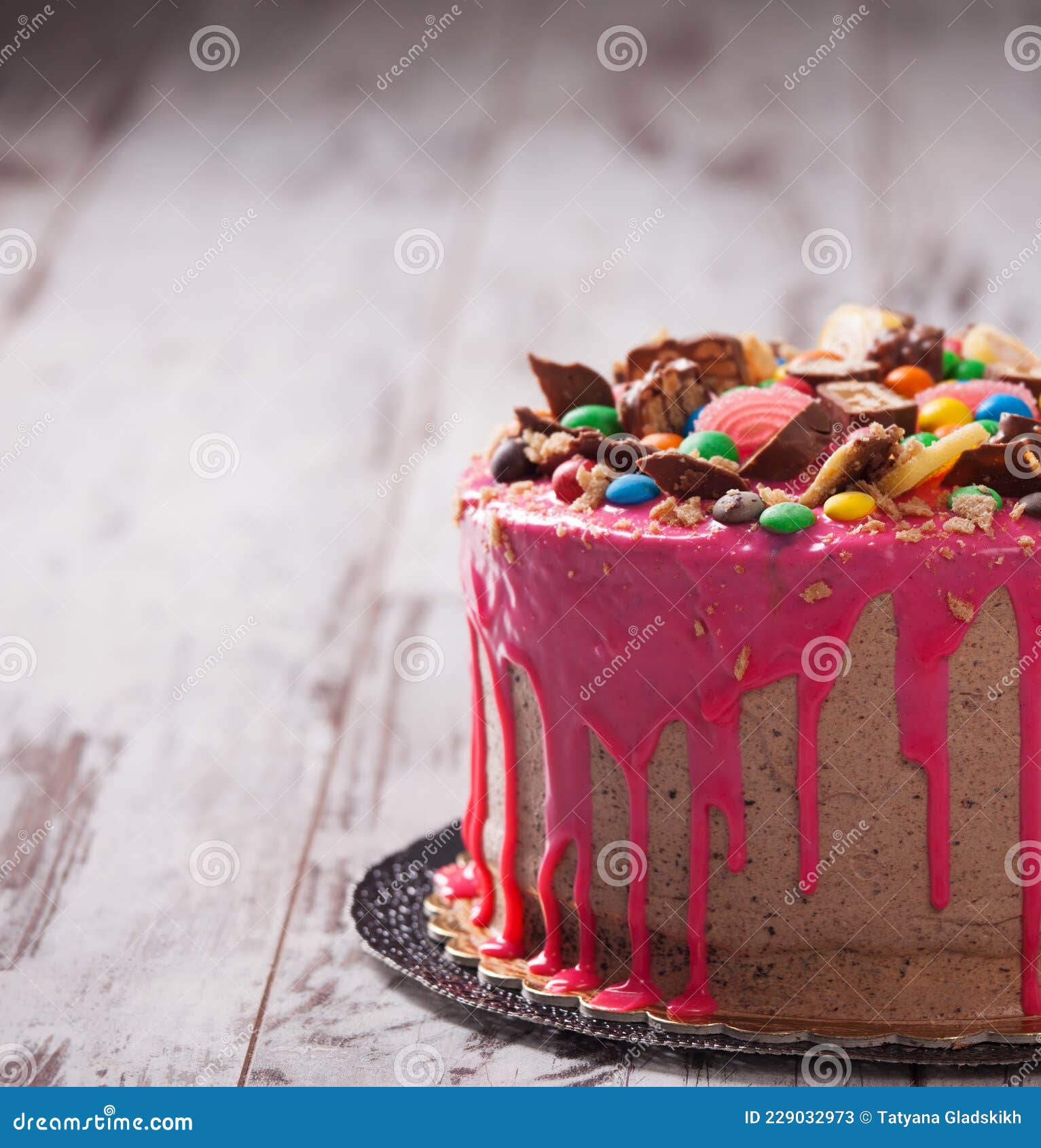 Pink cake stock image. Image of buttercream, baking - 229032973