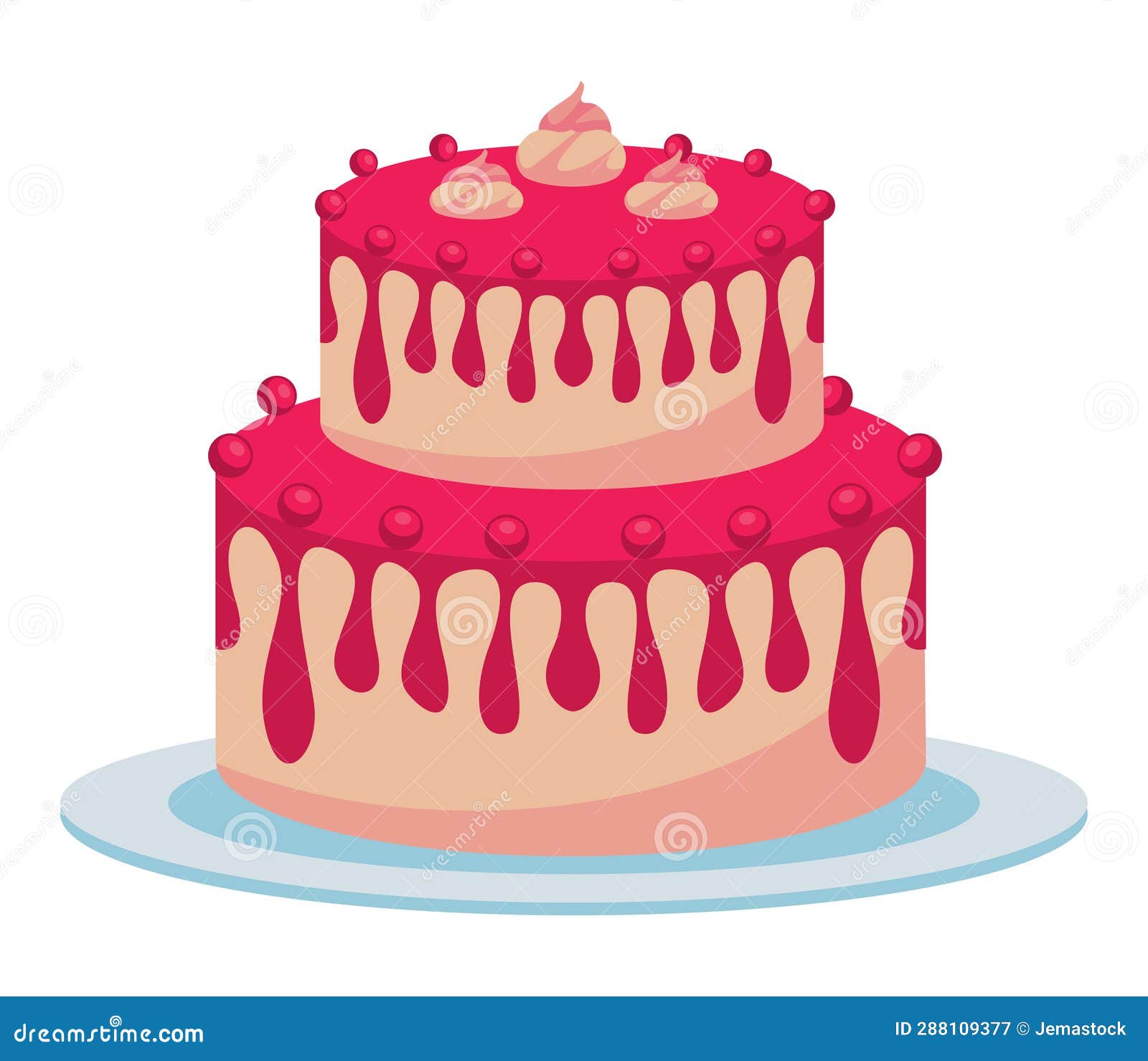 Pink cake design stock vector. Illustration of melted - 288109377