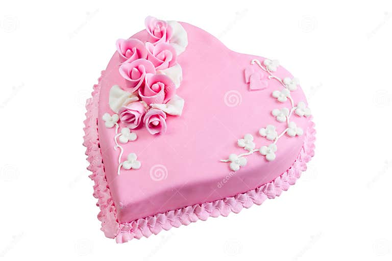 Pink cake heart stock image. Image of decorated, fondant - 22056433