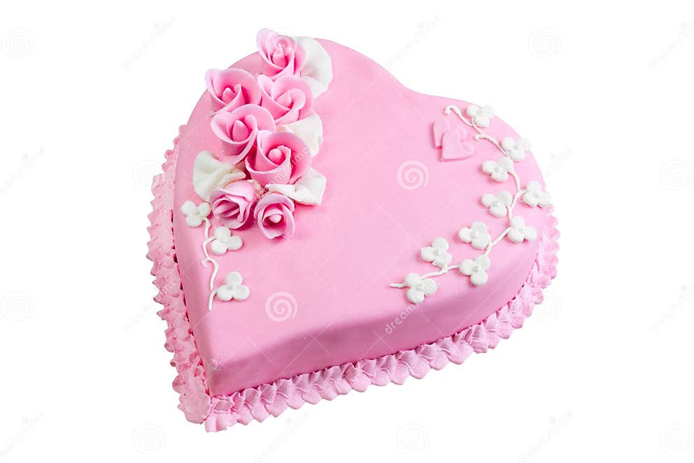 Pink cake heart stock image. Image of decorated, fondant - 22056433