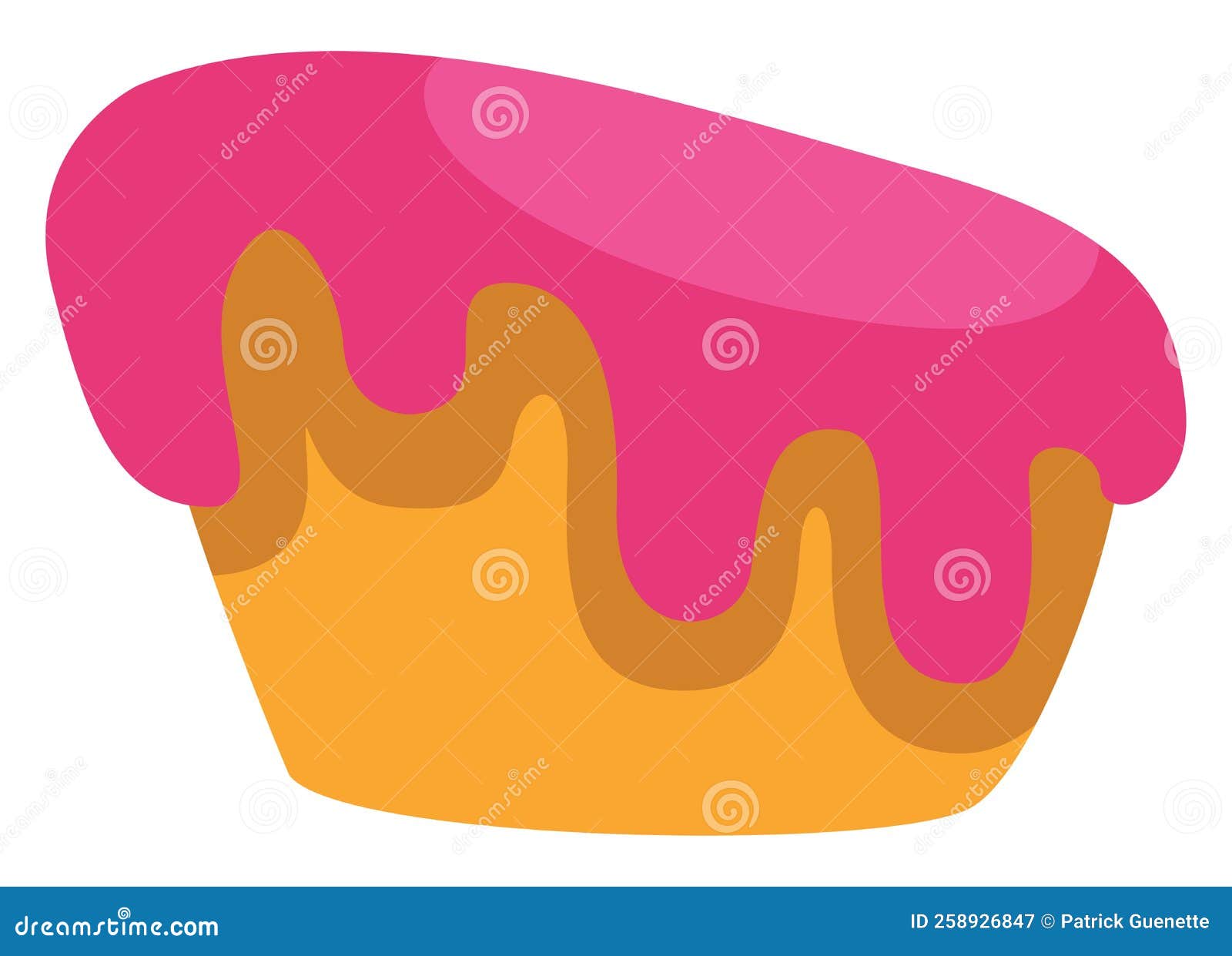 Pink cake, icon stock vector. Illustration of bakery - 258926847