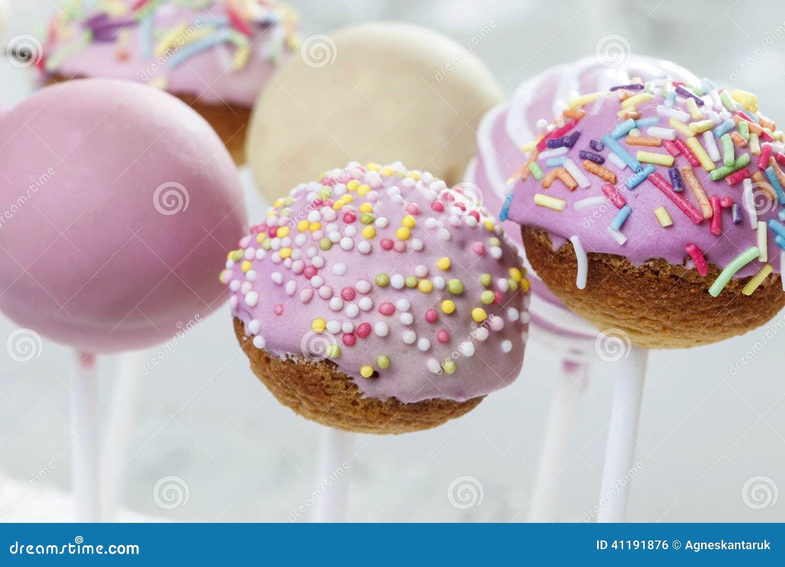 Pink cake pops stock photo. Image of pastel, dessert - 41191876