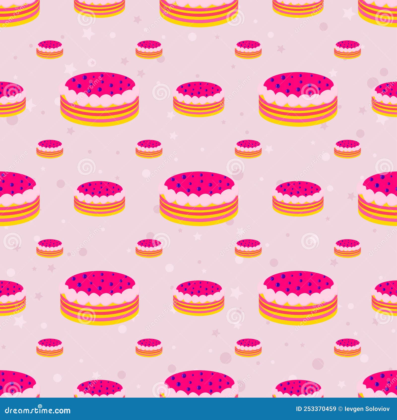 Pink Cake Seamless Background Stock Vector - Illustration of cake ...