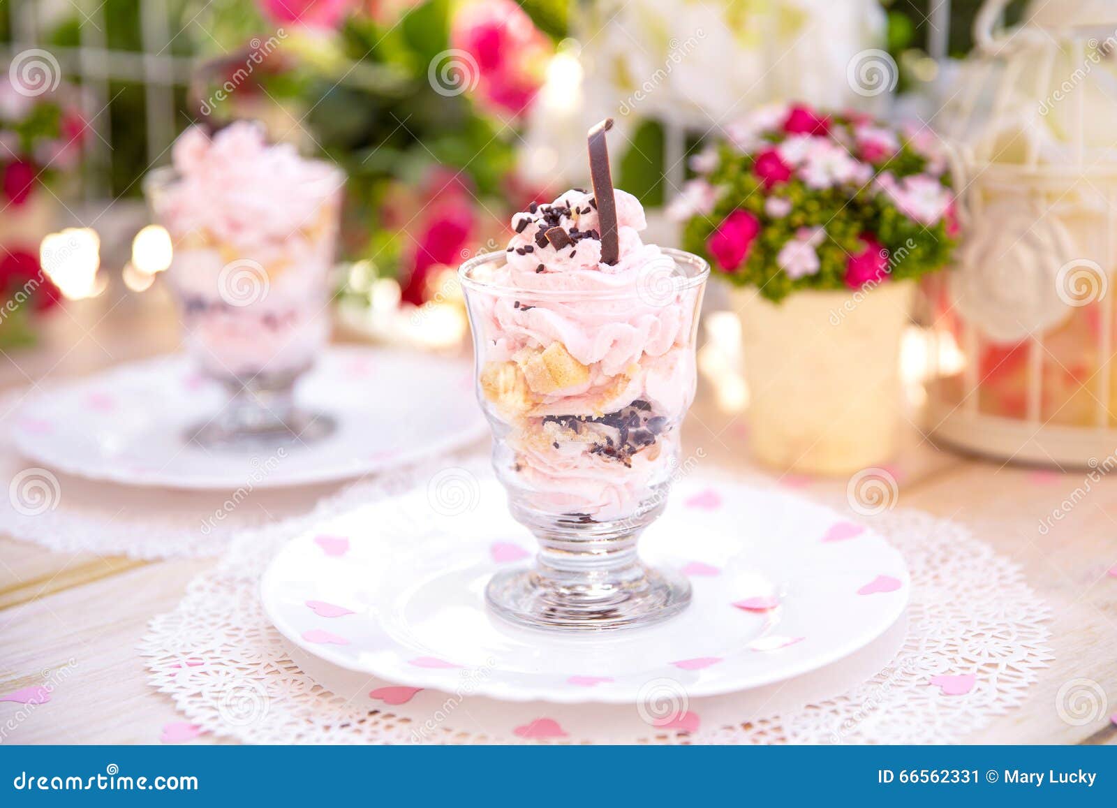 Pink Cake Souffle in a Glass Stock Image - Image of arts, holiday: 66562331