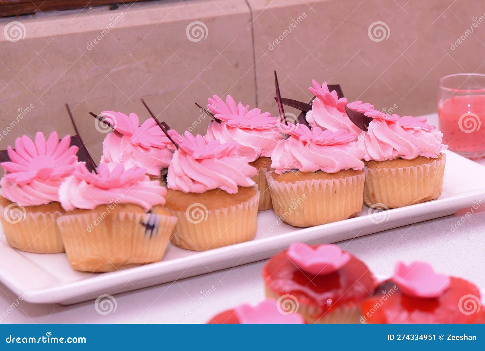 Pink cakes stock image. Image of torte, support, flower - 274334951