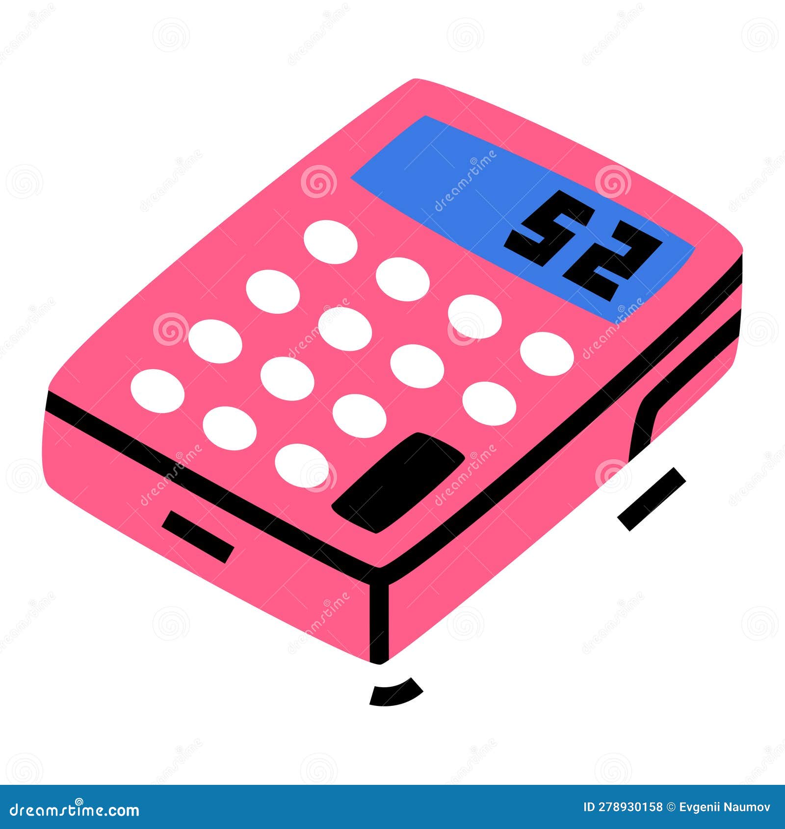 Pink Calculator As School Item for Basic Calculations Vector ...