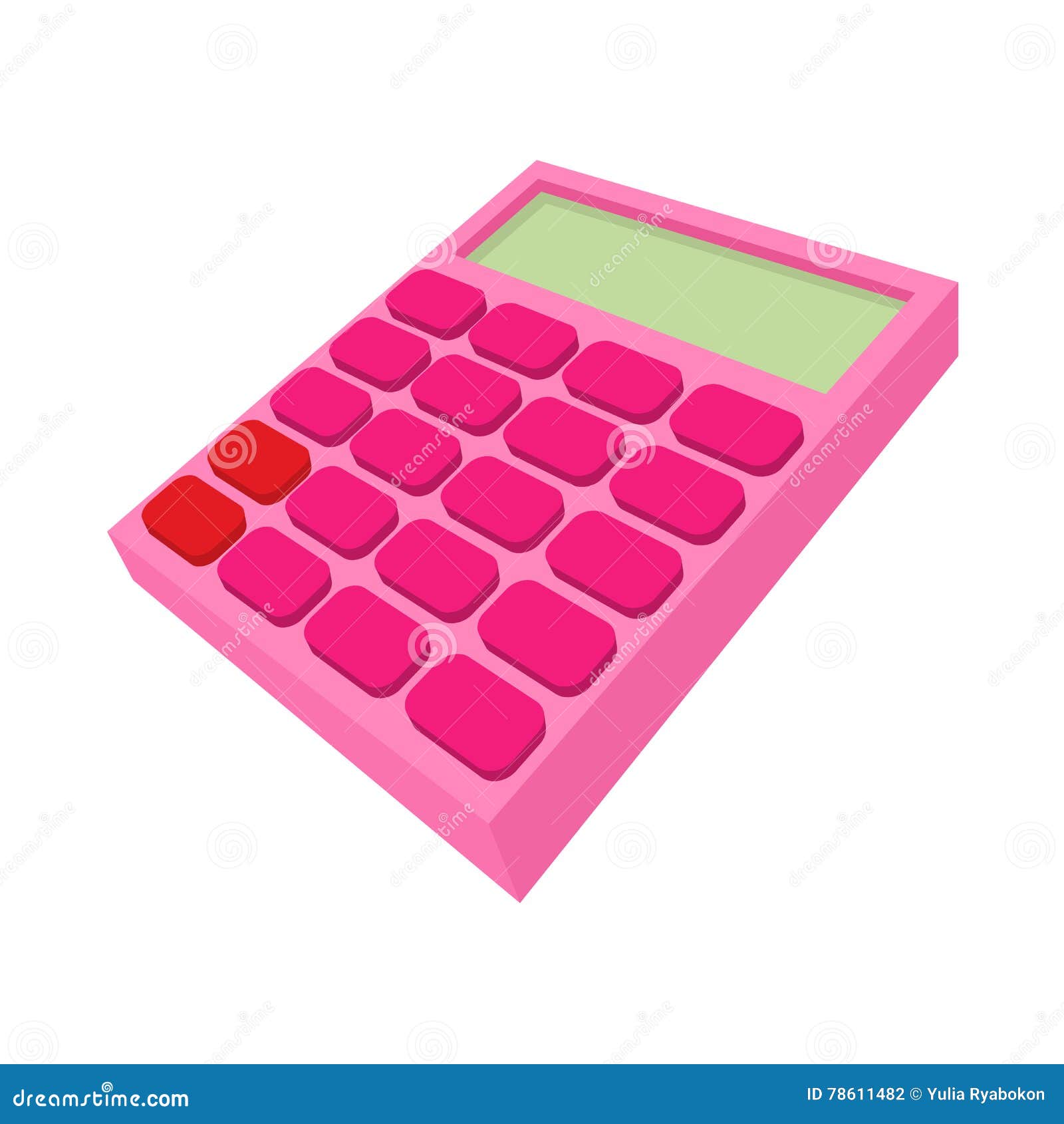 Pink Calculator Icon, Cartoon Style Stock Vector - Illustration of ...