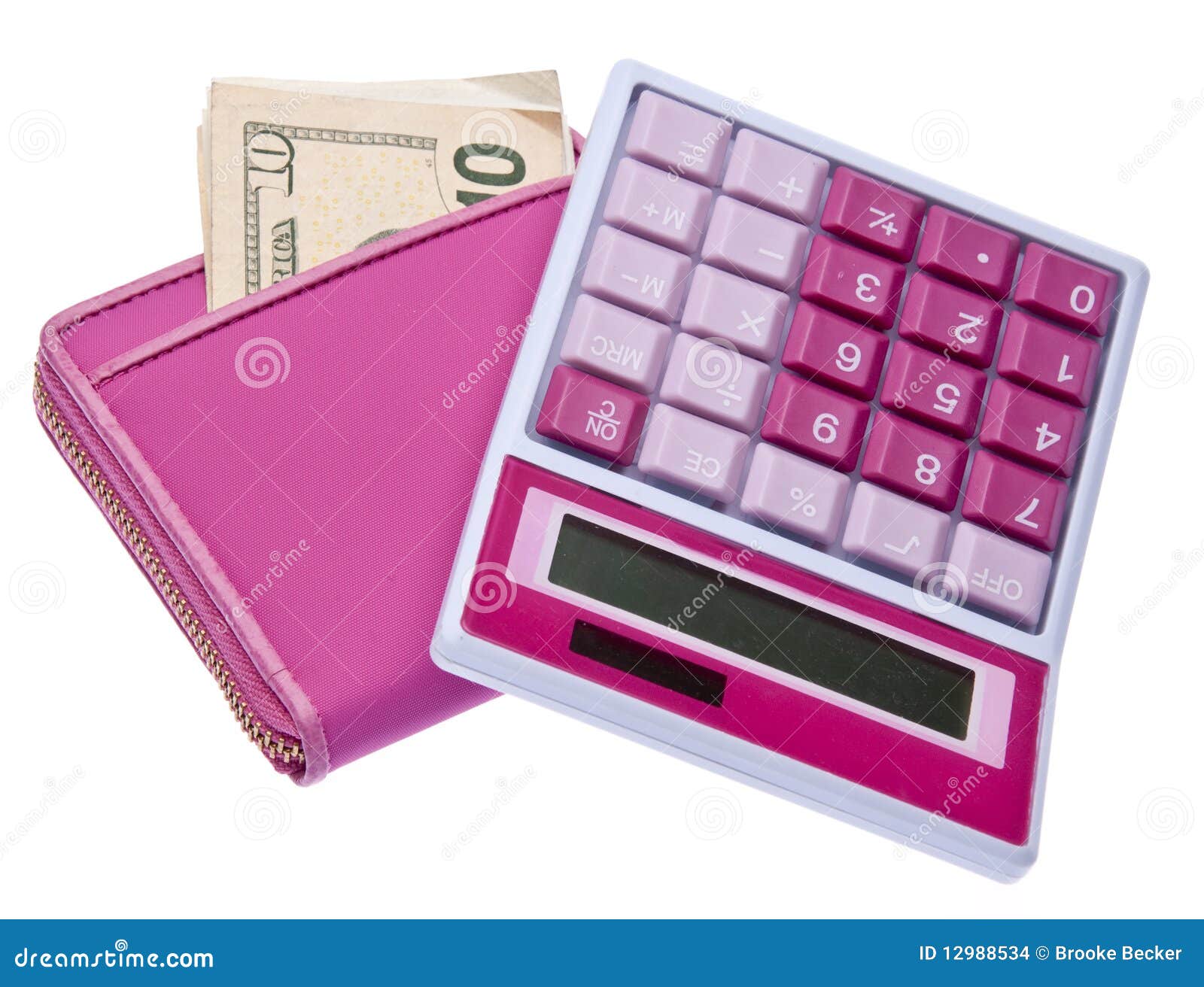 Pink Calculator Money Filled Wallet Stock Photos - Free & Royalty-Free ...