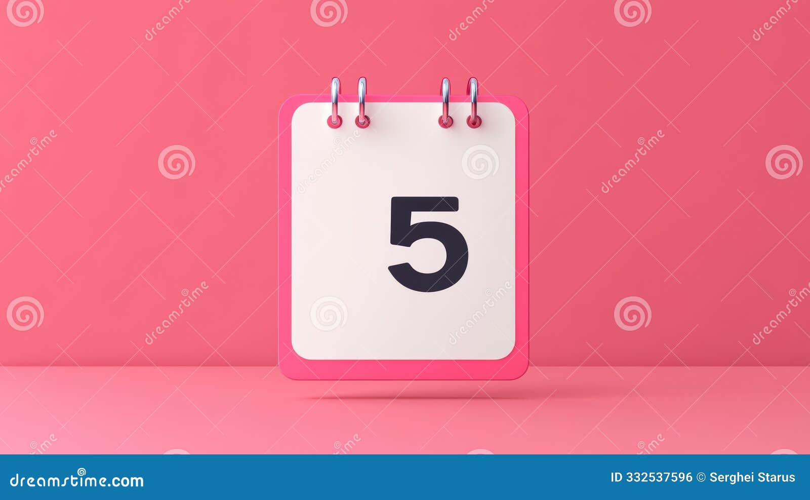 A Pink Calendar with the Number Five on it, AI Stock Photo - Image of ...