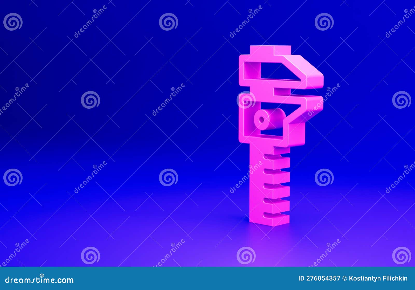 Pink Calliper or Caliper and Scale Icon Isolated on Blue Background ...