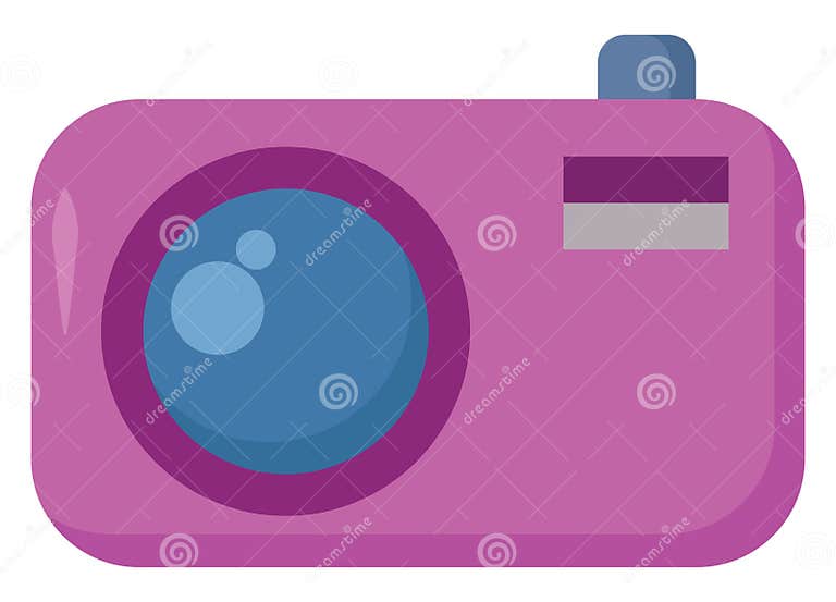 Pink Camera, Illustration, Vector on White Background Stock ...