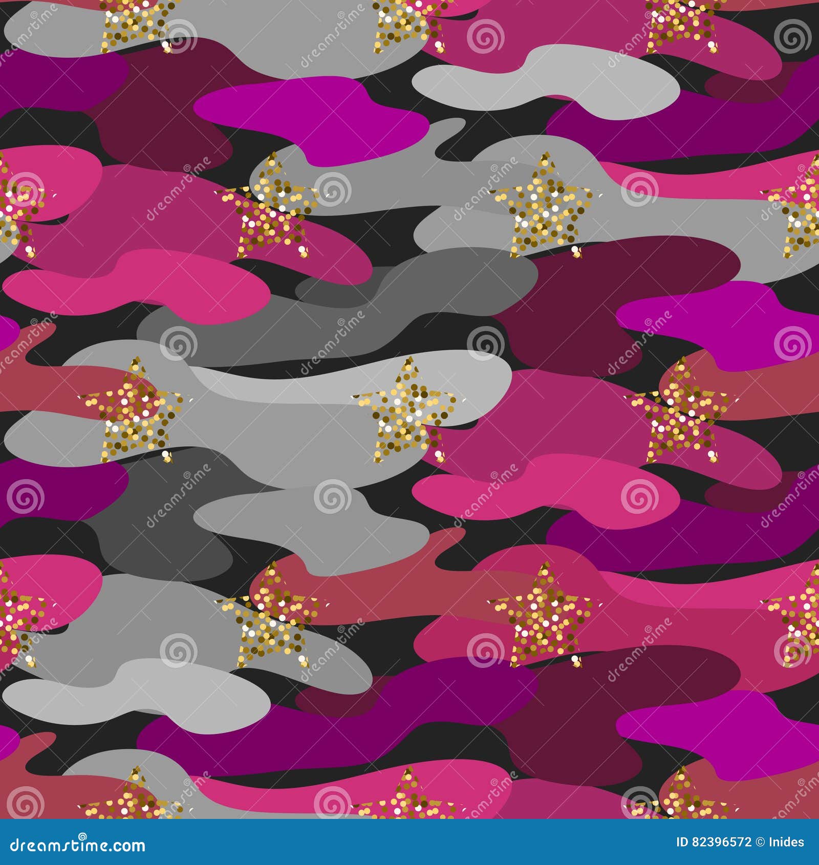 Pink Camouflage Seamless Vector Pattern. Stock Vector - Illustration of ...