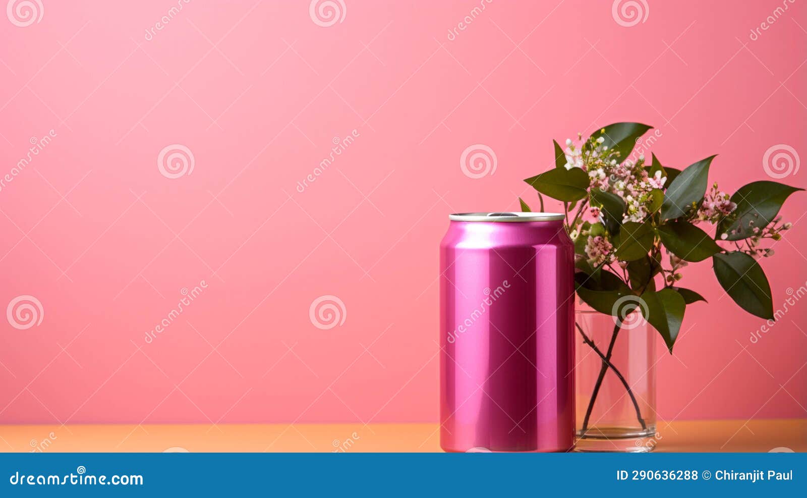 A Pink Can of Soda on a Pink Background Stock Photo - Image of factory ...