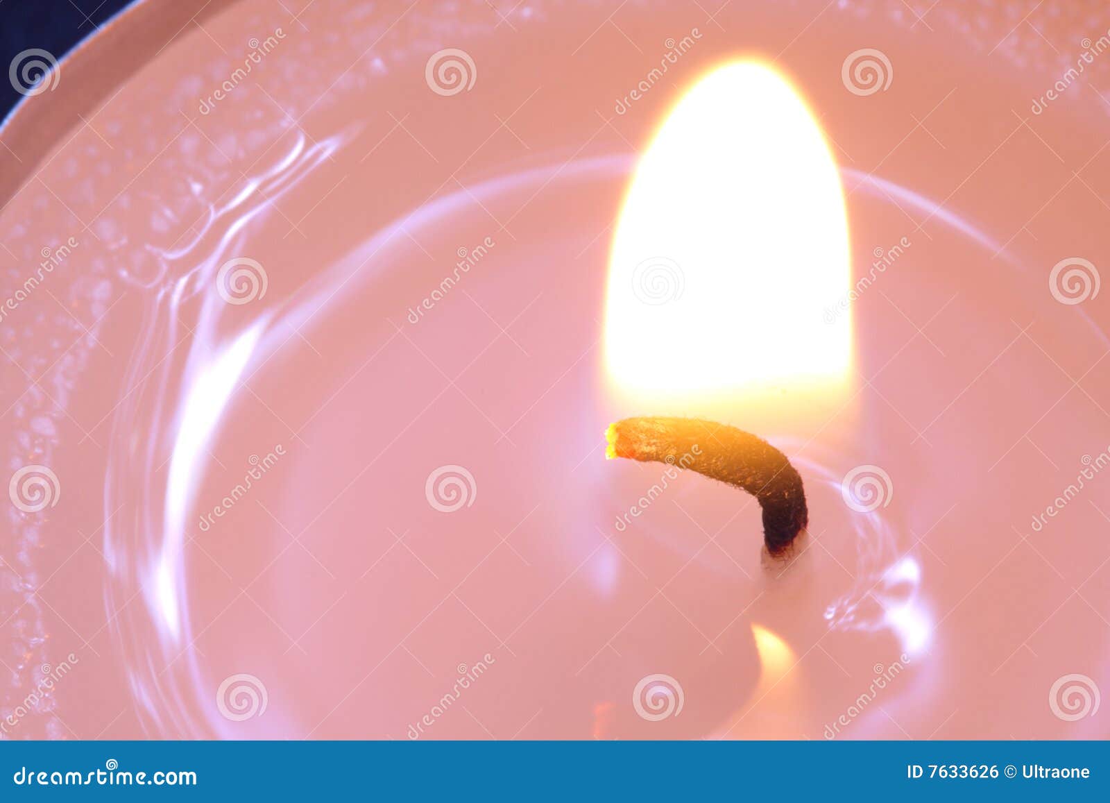 Pink candle close-up. stock photo. Image of flame, close - 7633626