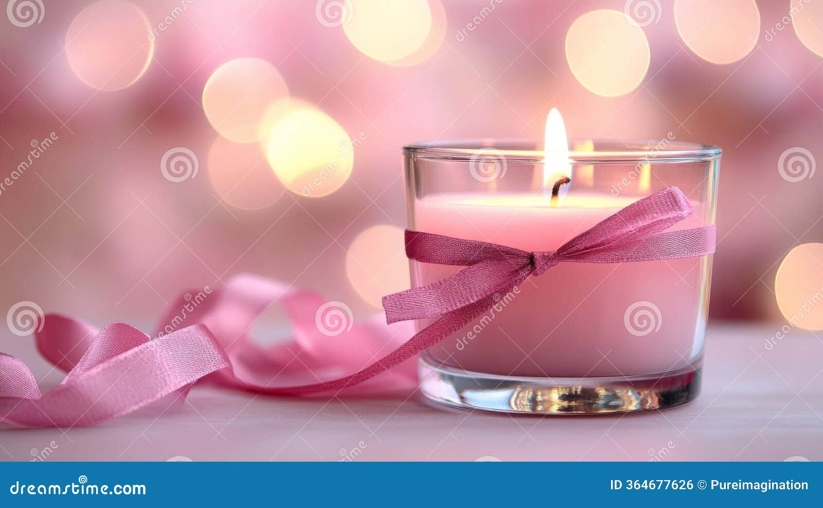 Pink Candle Watercolor Illustration On White Background. Rose Pink ...