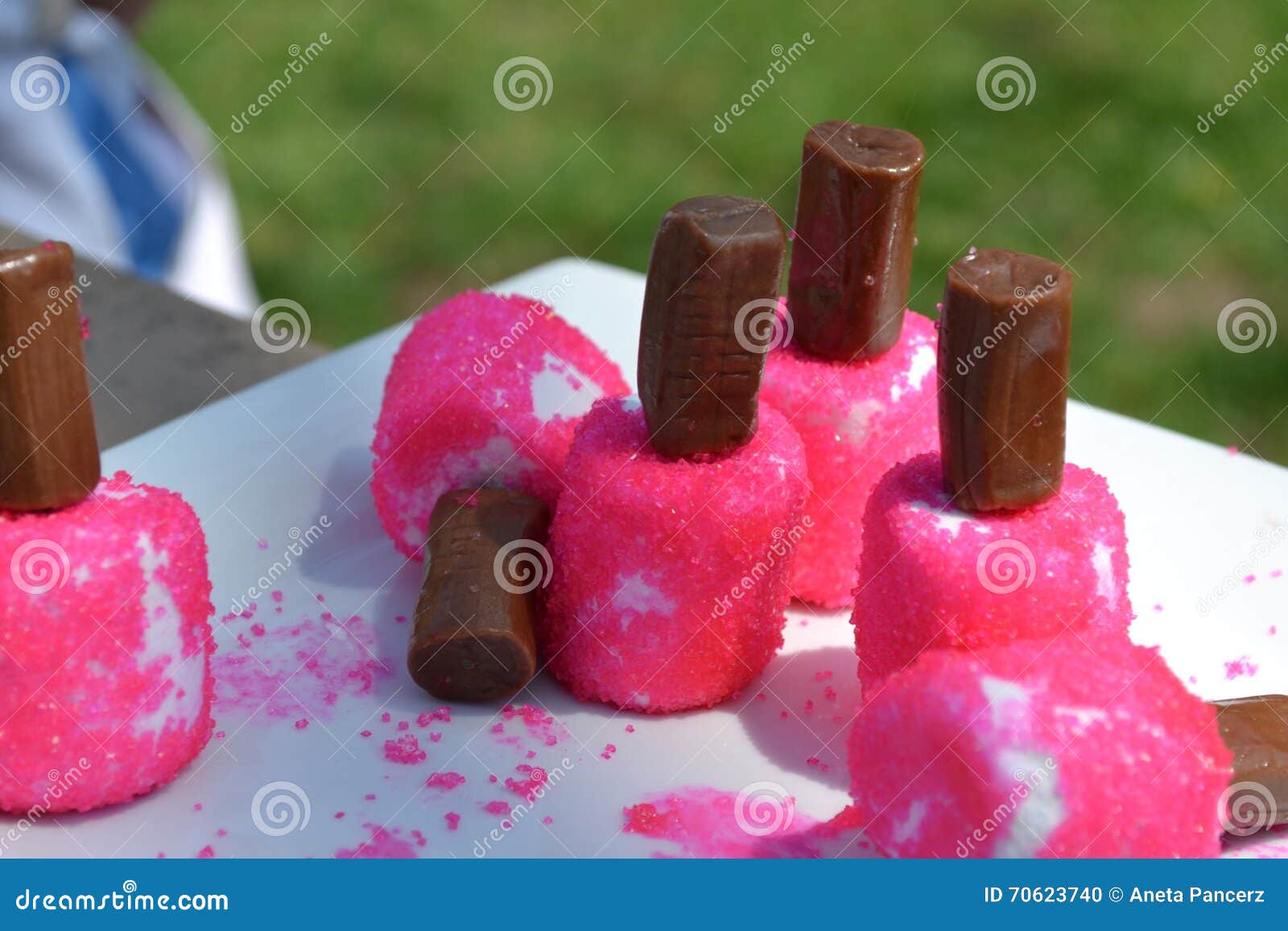Pink candy nailpolish stock photo. Image of food, marshmallow - 70623740