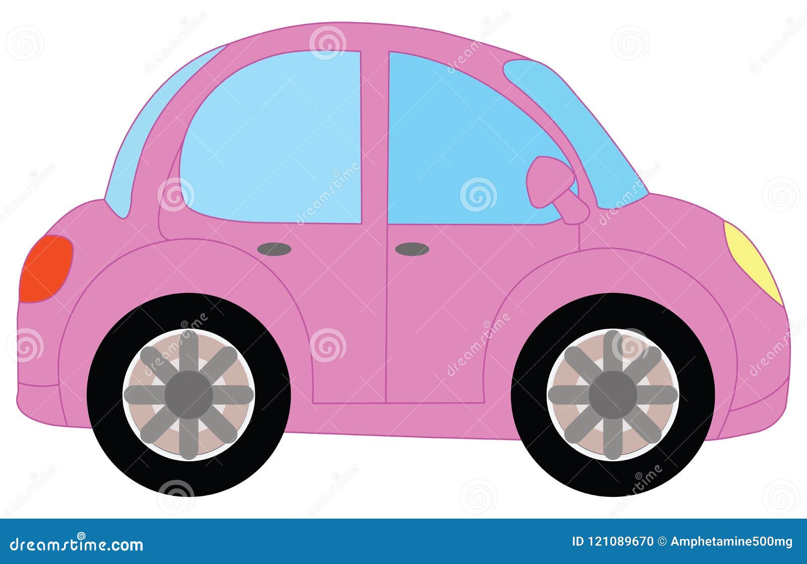 Pink car stock vector. Illustration of vector, vehicles - 121089670