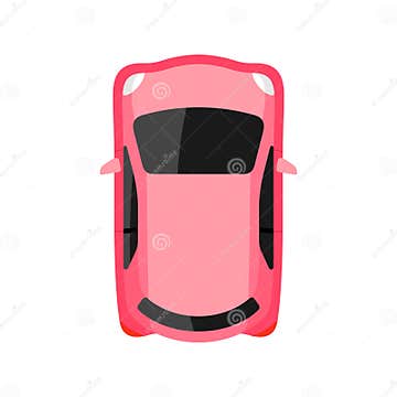 Pink Car Top View Vector Illustration. Micro Car Illustration. Stock ...