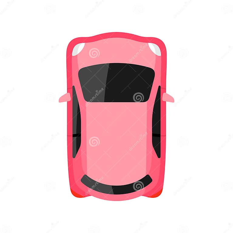 Pink Car Top View Vector Illustration. Micro Car Illustration. Stock ...